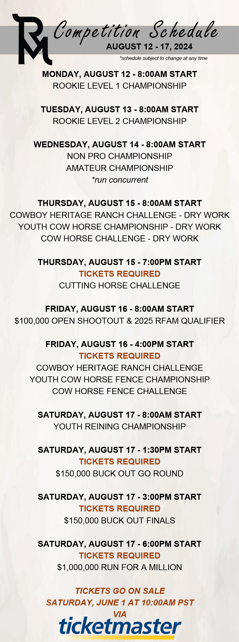 Schedule - The Run For A Million